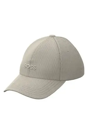 Hugo Boss Corduroy Baseball Cap - Open White