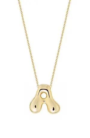 JANE BASCH DESIGNS Puffed Initial Pendant Necklace - Gold - A