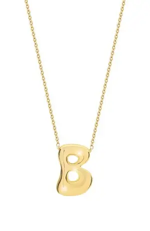 JANE BASCH DESIGNS Puffed Initial Pendant Necklace Gold - B