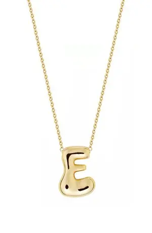JANE BASCH DESIGNS Puffed Initial Pendant Necklace Gold - E