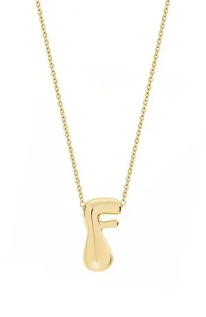 JANE BASCH DESIGNS Puffed Initial Pendant Necklace - Gold - F