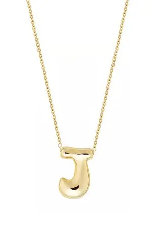 JANE BASCH DESIGNS Puffed Initial Pendant Necklace Gold - J