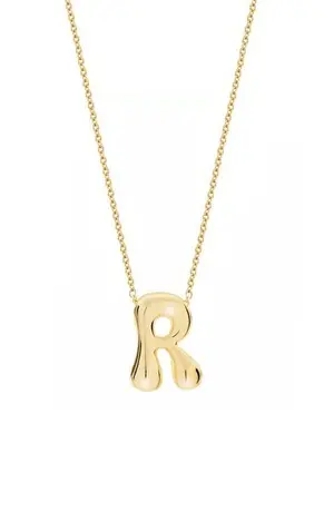 JANE BASCH DESIGNS Puffed Initial Pendant Necklace Gold - R
