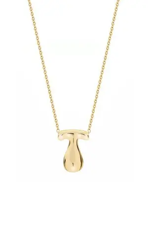 JANE BASCH DESIGNS Puffed Initial Pendant Necklace Gold - T