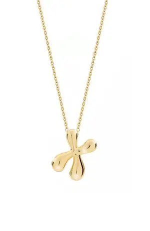 JANE BASCH DESIGNS Puffed Initial Pendant Necklace Gold - X