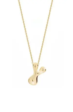 JANE BASCH DESIGNS Puffed Initial Pendant Necklace - Gold - Y