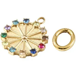 JANE BASCH DESIGNS Crystal Charm And Connector - Gold Multi
