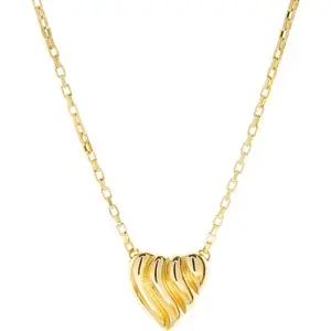 MARLYN SCHIFF Sophia Domed Heart Necklace - Gold