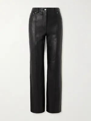 Rabanne Leather Straight-leg Trousers