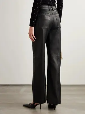 Rabanne Leather Straight-leg Trousers