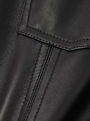 Rabanne Leather Straight-leg Trousers