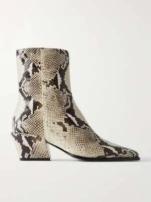 Paris Texas Bettina Snake-effect Leather Ankle Boots - Snake Print