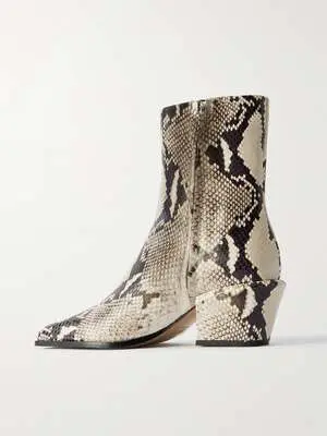 Paris Texas Bettina Snake-effect Leather Ankle Boots - Snake Print