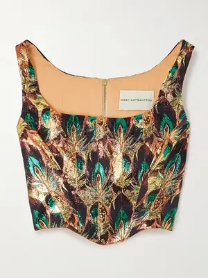 MARY KATRANTZOU Metallic Jacquard Blouse
