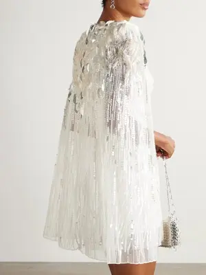 Jenny Packham Sequin Embellished Tulle Mini Dress