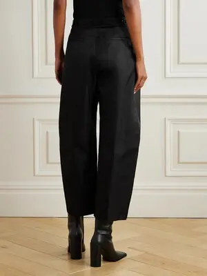 Alaïa Taffeta Pleated Tapered Trousers