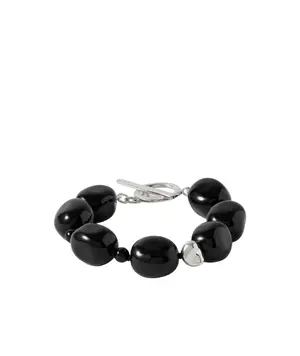 Agmes Dara Sterling Silver Onyx Bracelet - Black