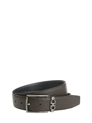 FERRAGAMO Reversible Gancini Belt - Brown