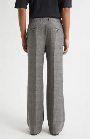 MIDNIGHT RODEO Essential Glen Plaid Tailored Flare Leg Trousers