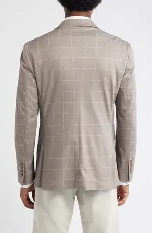 DANIEL HECHTER Windowpane Check Knit Sport Coat - Tan