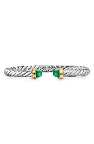 David Yurman Cablespira® Flex Bracelet Green Onyx