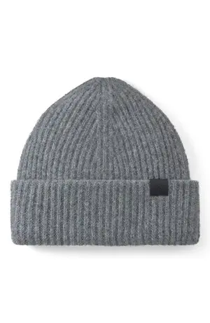 Mulberry Chunky Ribbed Beanie - Dark Grey Melange