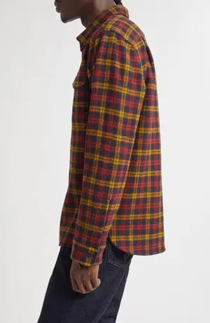 Double Rl Walker Plaid Wool Flannel Work Shirt