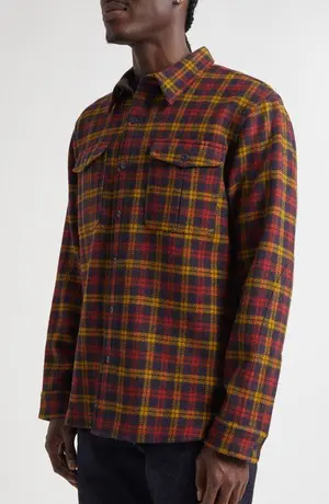 Double Rl Walker Plaid Wool Flannel Work Shirt