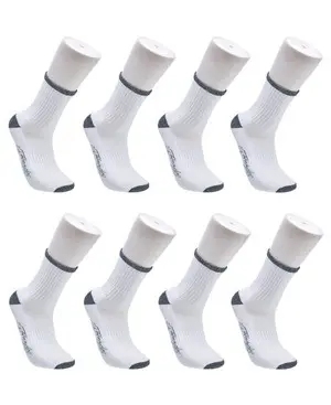 Ed Hardy Ed Hardy Half Cushion Mid Crew Socks - 8-Pack White
