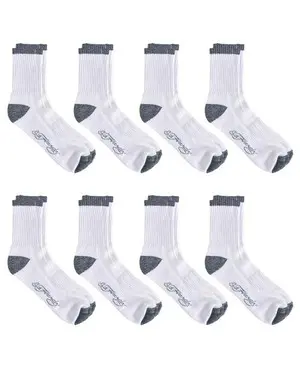 Ed Hardy Half Cushion Mid Crew Socks 8-pack - White