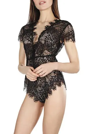 MEMOI Ava Sheer Floral Lace Romper