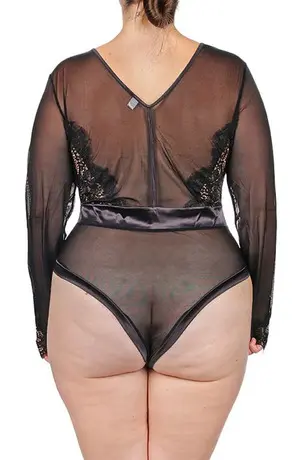 MEMOI Josephine Long Sleeve Thong Bodysuit
