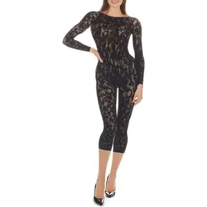 MEMOI Floral Romance Catsuit - Black