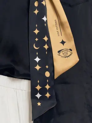 LOST PATTERN Moonlit Stars" Silk Neck Bow Scarf