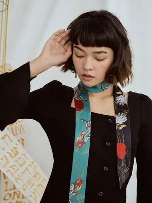 LOST PATTERN Dream" Silk Twill Neck Bow
