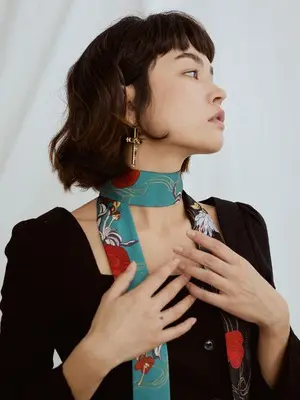 LOST PATTERN Dream" Silk Twill Neck Bow