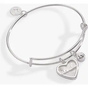 ALEX AND ANI Abuela Mother Of Pearl Heart Bangle Bracelet - Silver