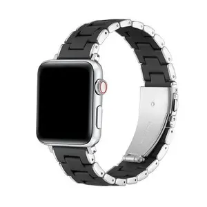 POSH TECH Orla Silicone + Stainless Steel Band - Black