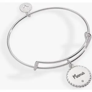 ALEX AND ANI Mamá Charm Bangle Bracelet - Silver
