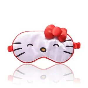 HELLO KITTY Satin Sleep Mask With 3d Bow - White/ Red