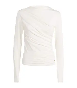 ANINE BING Ruched Bray Top - Ivory