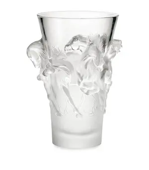 Lalique Crystal Equus Vase - Clear