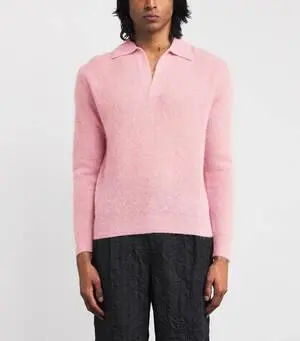 Auralee Alpaca-blend Open Collar Jumper