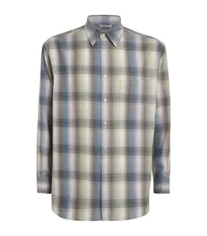 Auralee Wool Check Shirt - Green