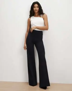 Veronica Beard Kalinda Wide-leg Ponte Pant - Navy