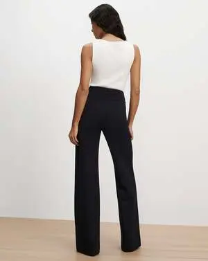 Veronica Beard Kalinda Wide-leg Ponte Pant - Navy