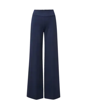 Veronica Beard Kalinda Wide-leg Ponte Pant - Navy