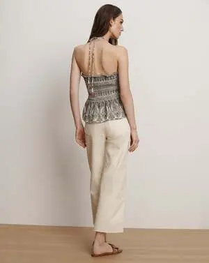 Veronica Beard Damsey Smocked Halter Top