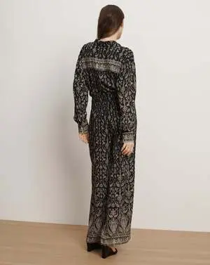 Veronica Beard Callaway Smocked Wide-leg Pant