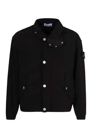 Stone Island Coach Jacket In Technical Fabric - Black